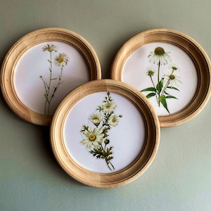Round Picture Frame, Natural Wooden Round Photo Frames All Sizes 2-16 ...