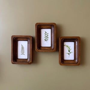 Set of 3 Miniature Rectangular Wooden Frames With Round Corners for ...