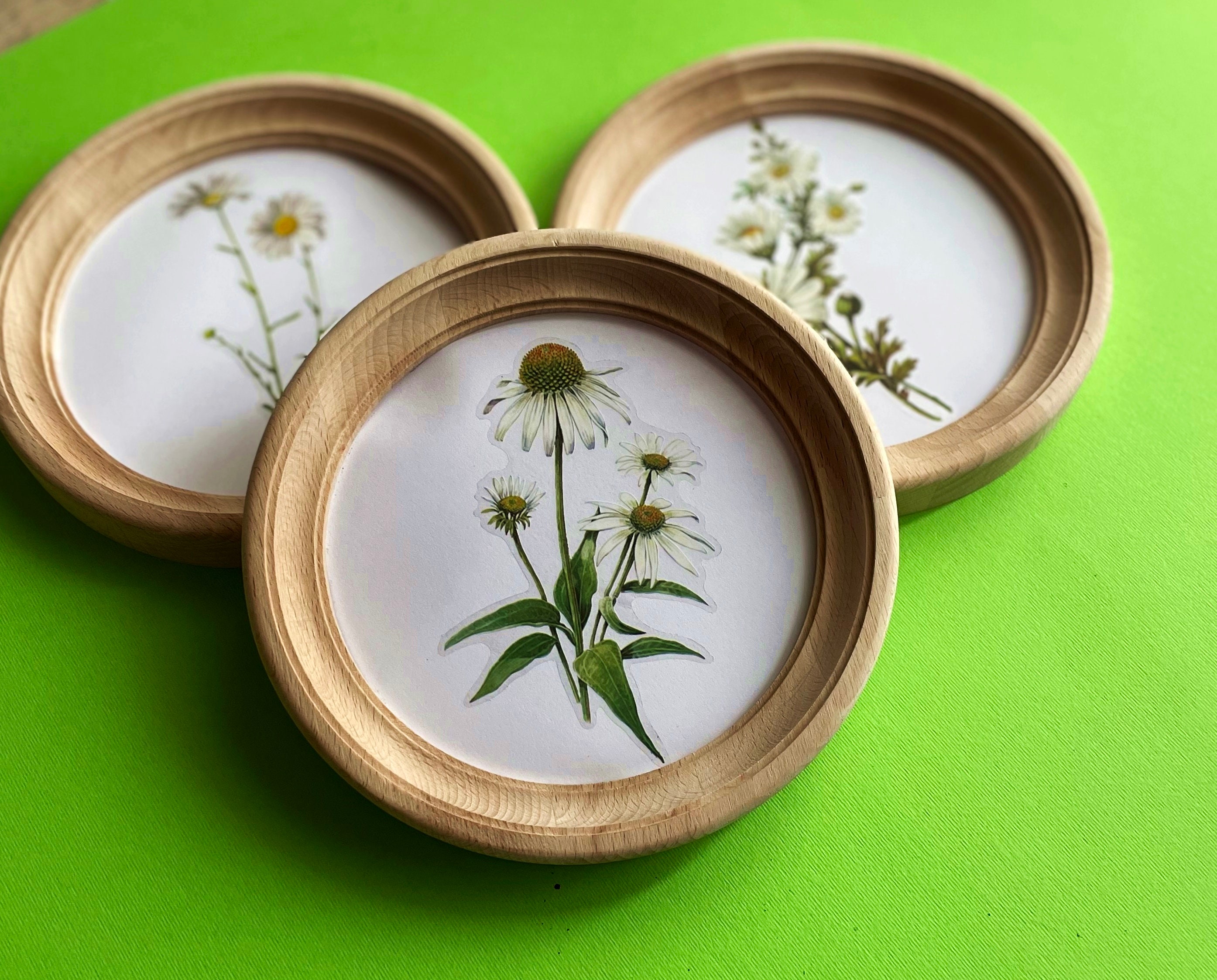 Natural Wooden Picture Frame, Round Frames, Round Photo Frame, Circle ...