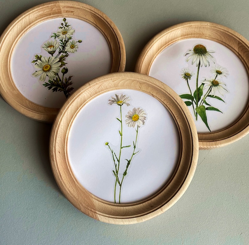 Round Picture Frame, Natural Wooden Round Photo Frames All Sizes 2-16 ...