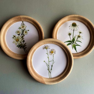 Round Picture Frame, Natural Wooden Round Photo Frames All Sizes 2-16 ...