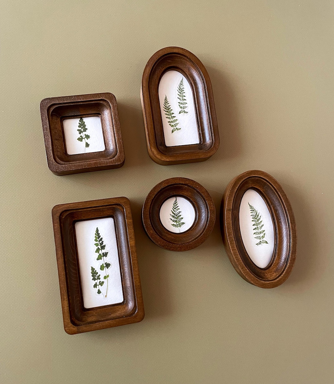 Set of 5 Small Brown Frames 2x4 Inch Rectangular Frame 2x4 Oval Frame ...