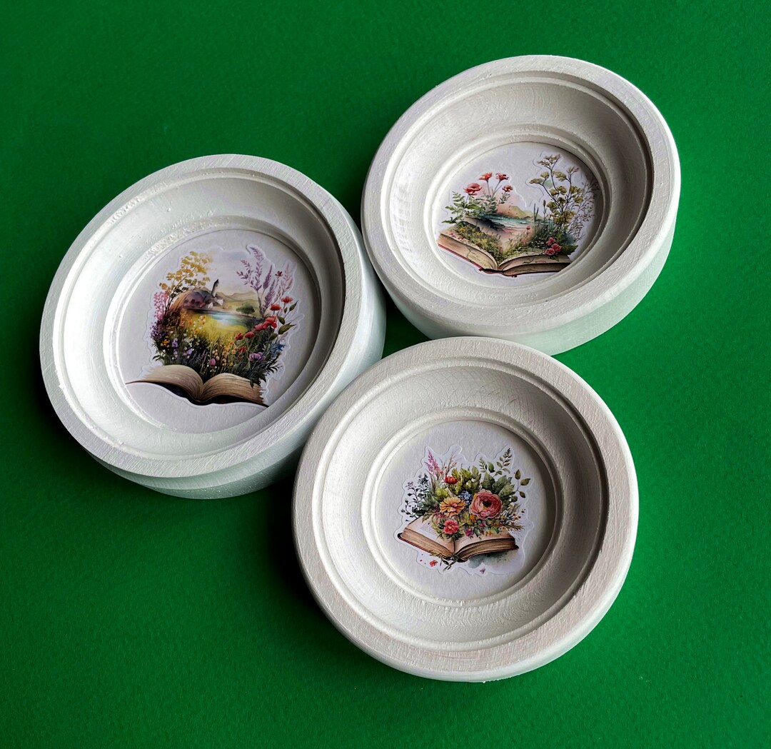 White Embroidery Frame Round Picture Frame Round Wooden Frame ...