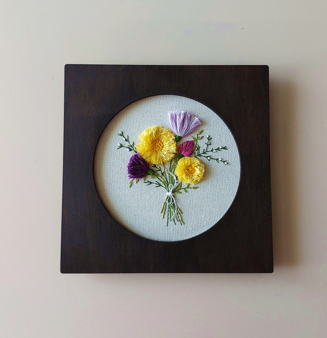 4х4 Inch Embroidery Round Frame Wooden Display Frame Cross Stitch Frame ...