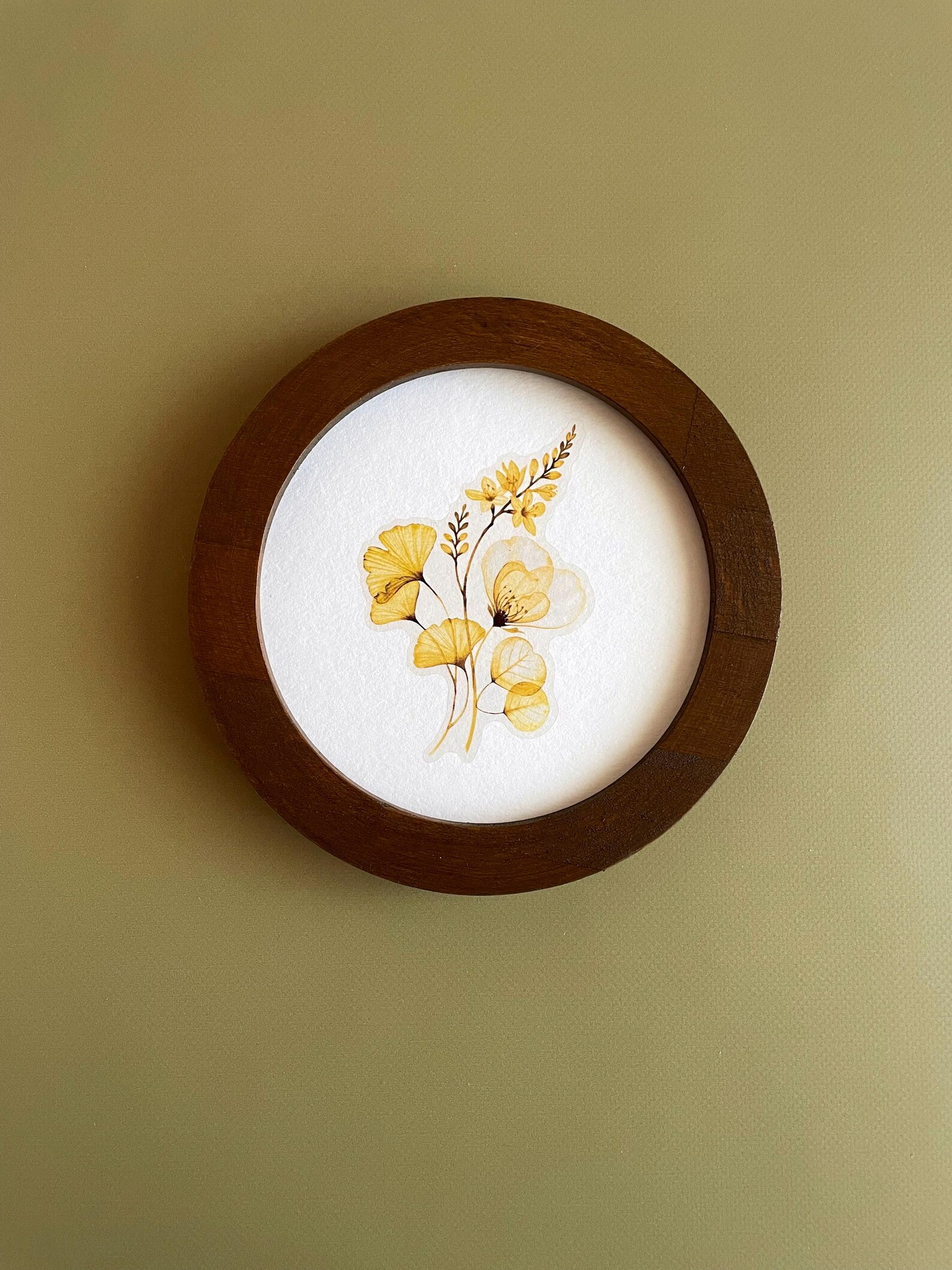Round Picture Frame Brown Round Frame Large Wood Frame Small Photo ...