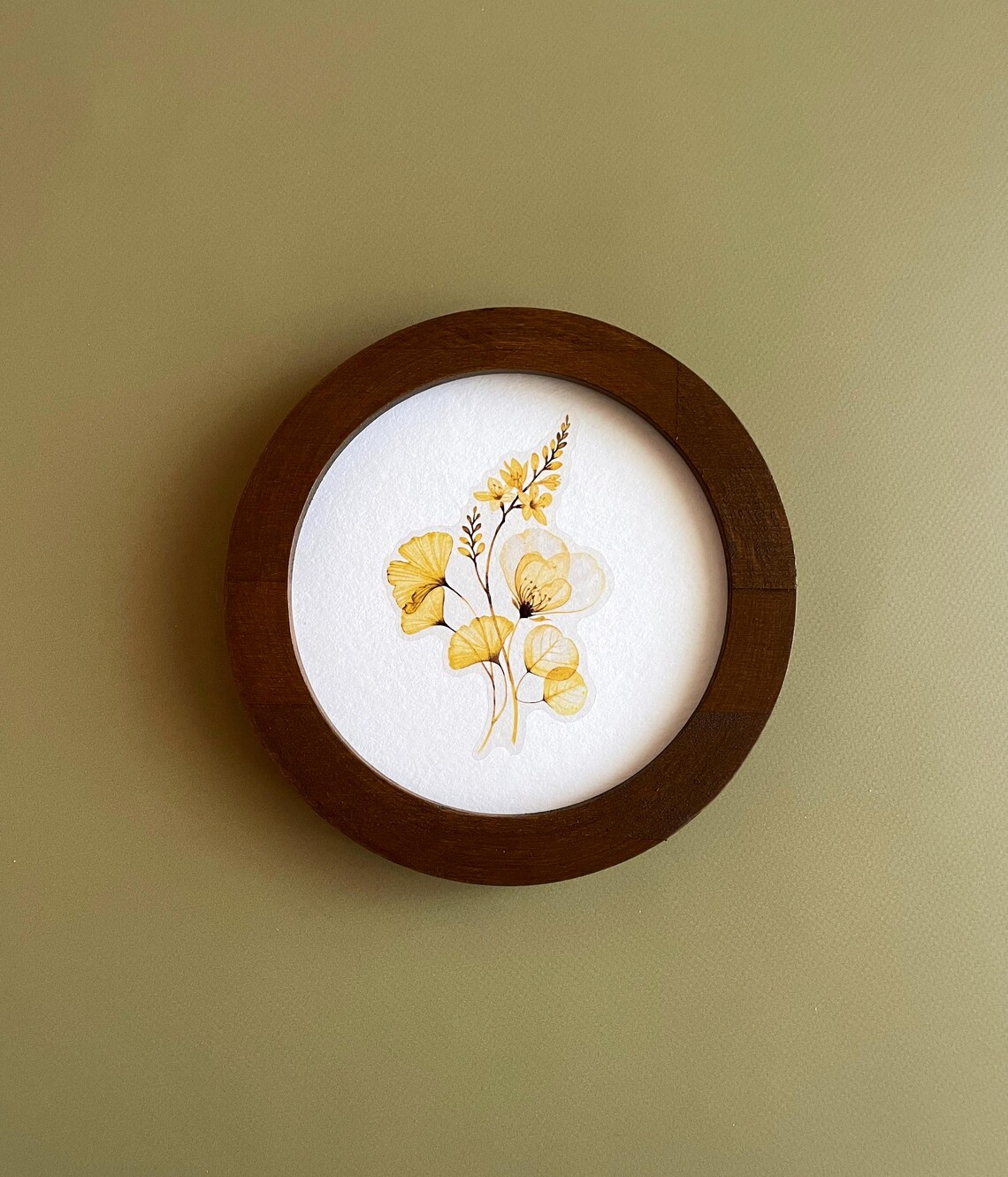Round Picture Frame Brown Round Frame Large Wood Frame Small Photo ...