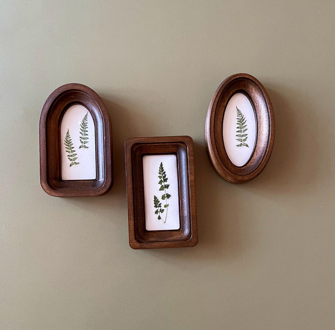 Set of Miniature Wooden Frames 2 X 4" Oval Frame 2 X 4" Arched Frame 2 ...