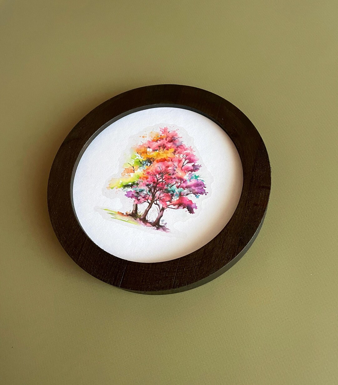 Brown Round Frame,wall Circular Frame,round Picture Frame,picture ...