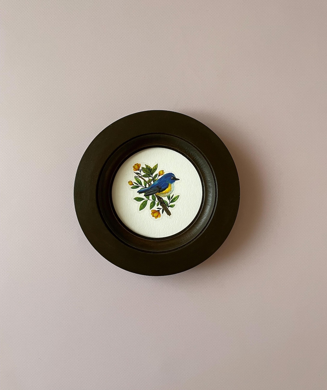 Circle Picture Frame, Big Round Frame, Small Brown Frame, Natural ...