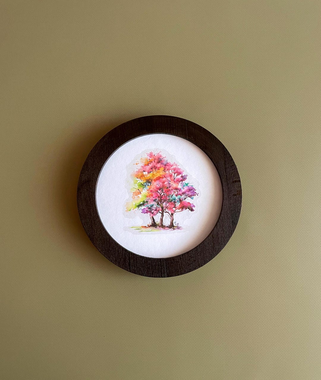 Natural Wood Round Picture Frame - 16 Inch, Size 2 - Etsy