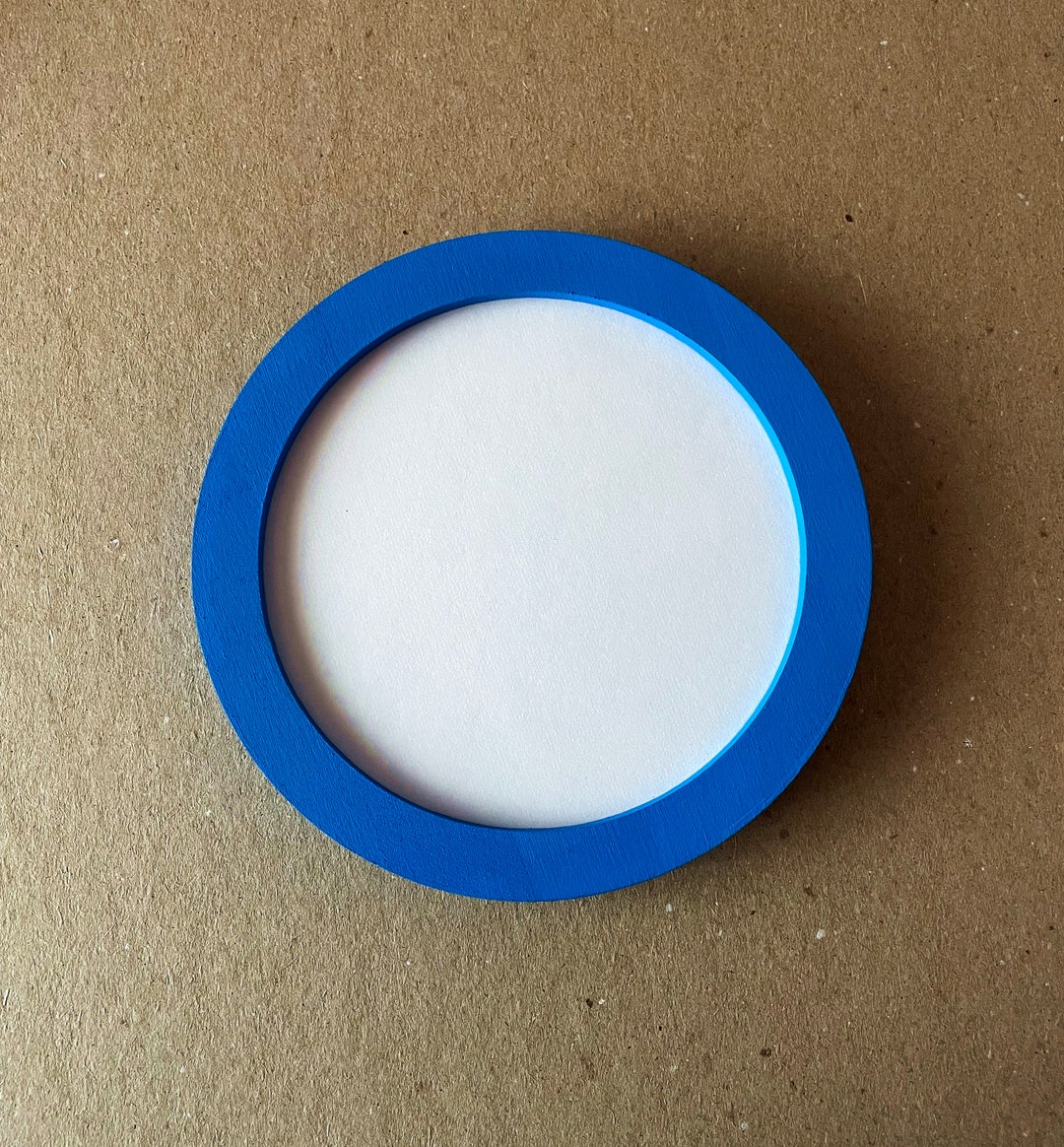 Blue Circular Frame, Round Wooden Frame, Round Frame Picture Frames for ...