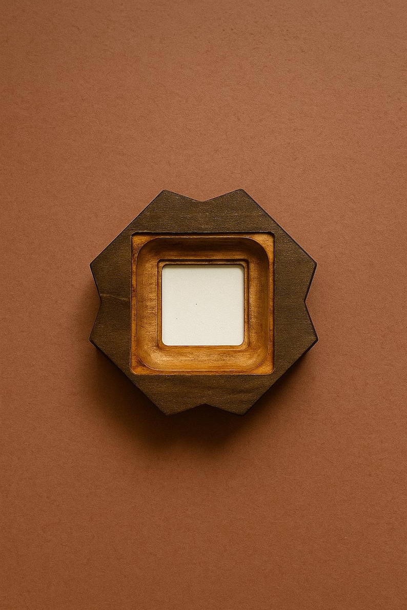 Square Wood Photo Frame , Brown Frame, Natural Wood Frame With an ...