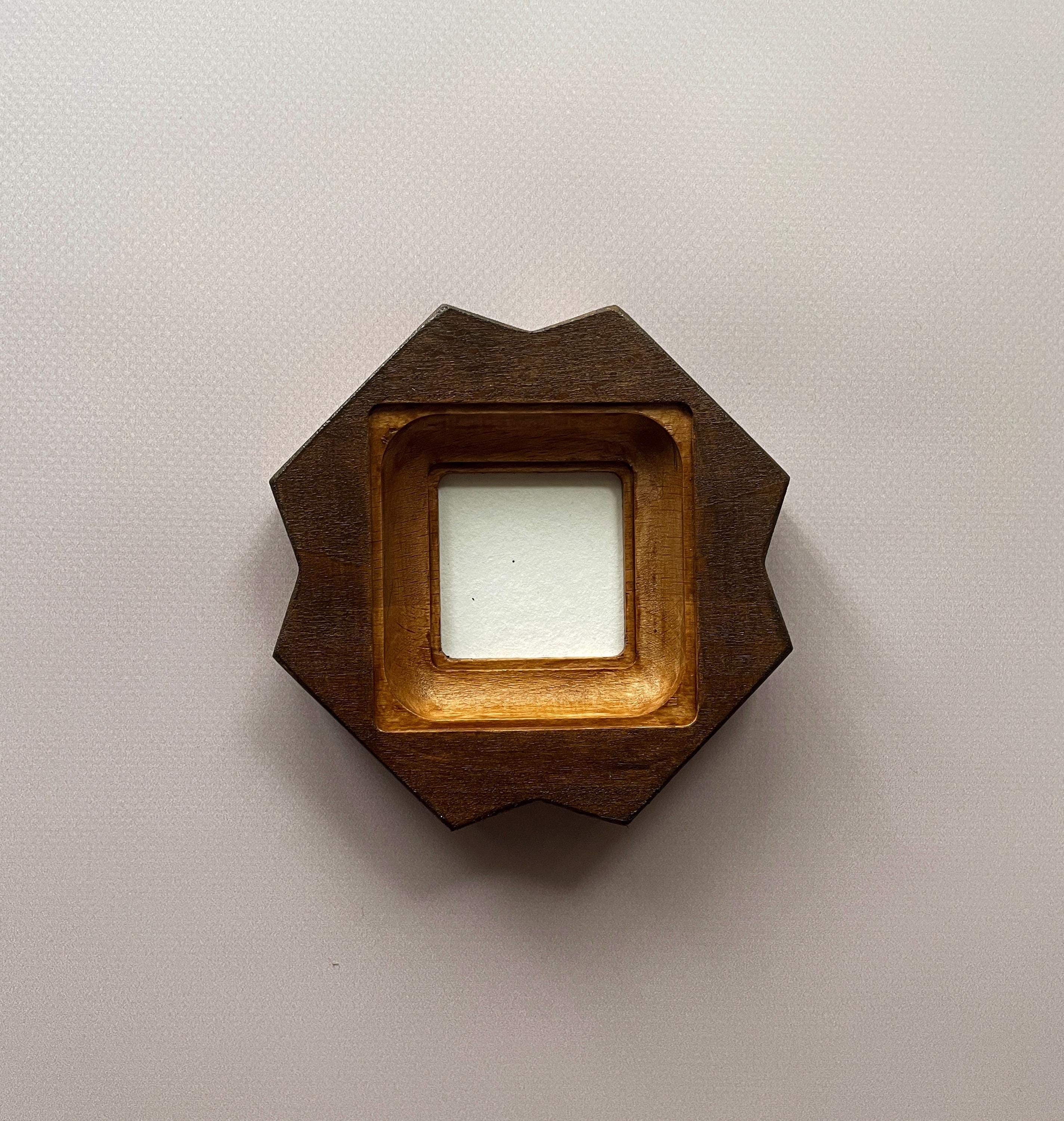 Square Wood Photo Frame , Brown Frame, Natural Wood Frame With an ...