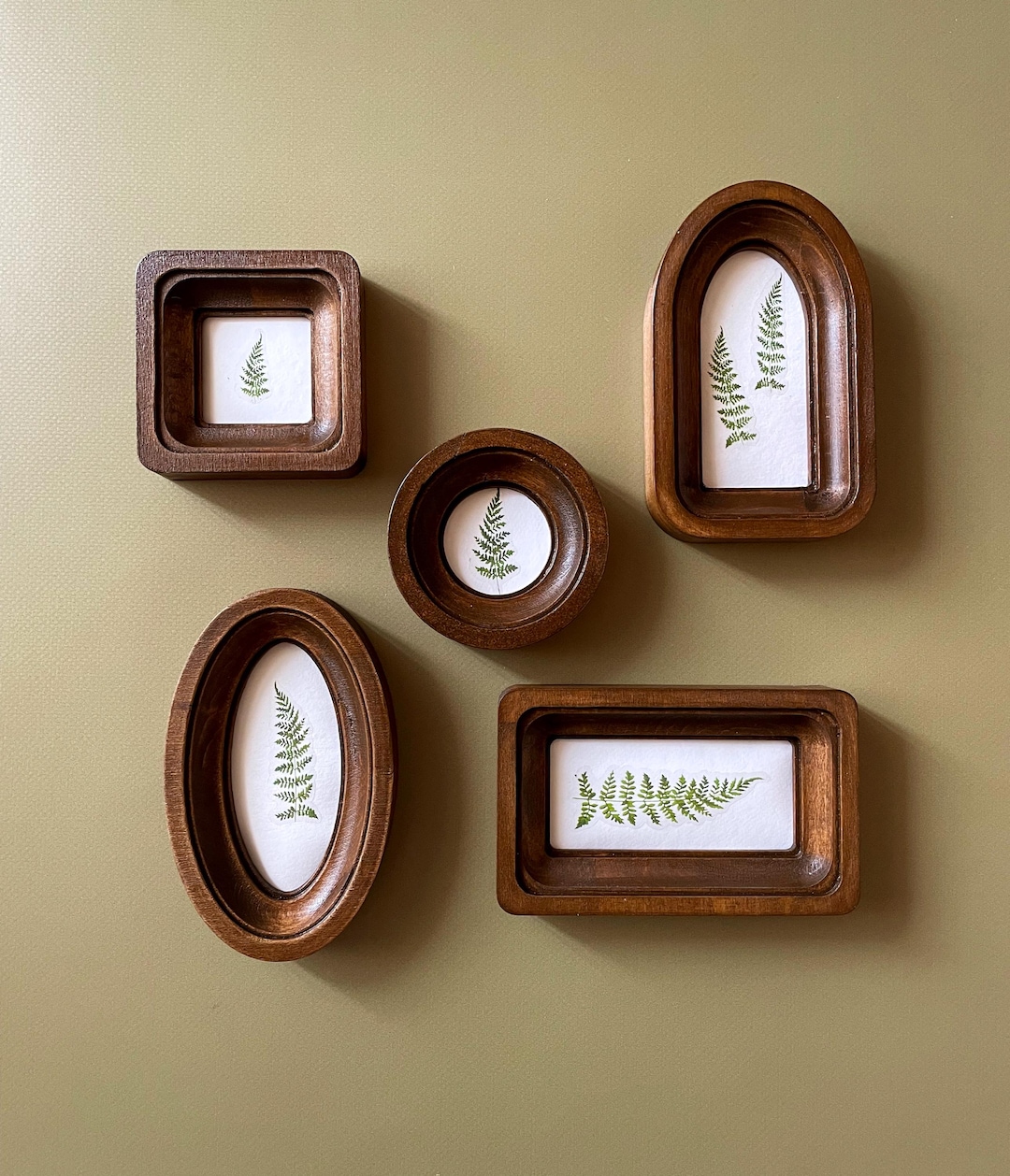 Set Miniature Wooden Frames 2 Inch Round Frame 2x4 Inch Oval Frame 2x4 ...