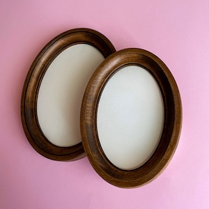 Brown Oval Frame Wooden Oval Frame Frame on the Wall Size 4 X 6 5 X 7 6 ...