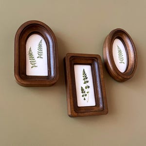Set of 3 Miniature Wooden Frames 2 X 4" Oval Frame 2 X 4" Arched Frame ...