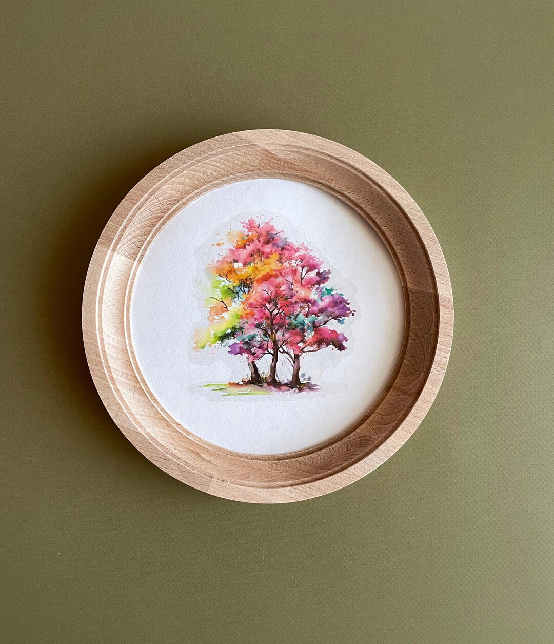 Wooden Photo Frame, Round Picture Frame, Round Frame, Quote Embroidery ...