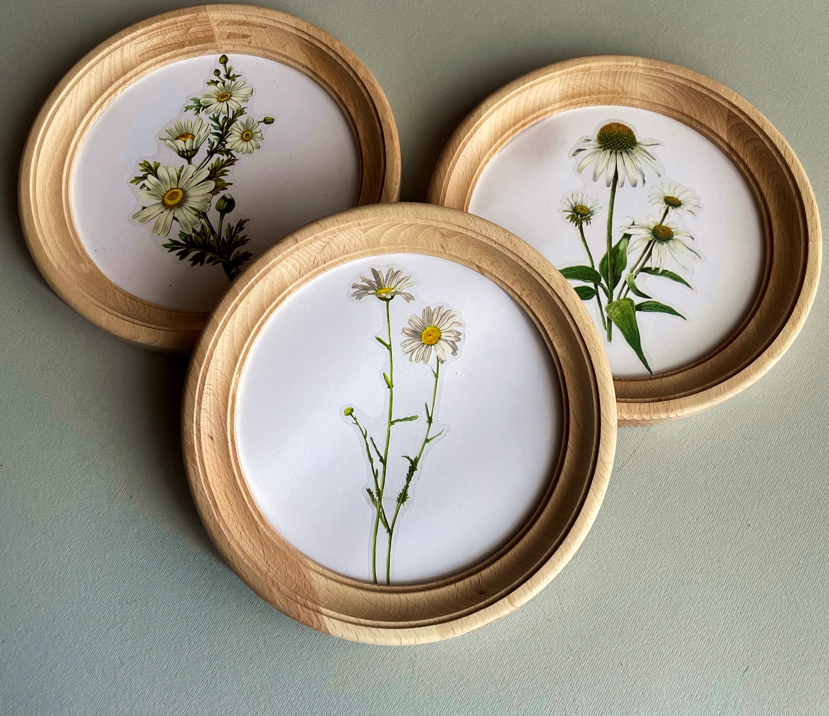 Round Picture Frame, Natural Wooden Round Photo Frames All Sizes 2-16 ...
