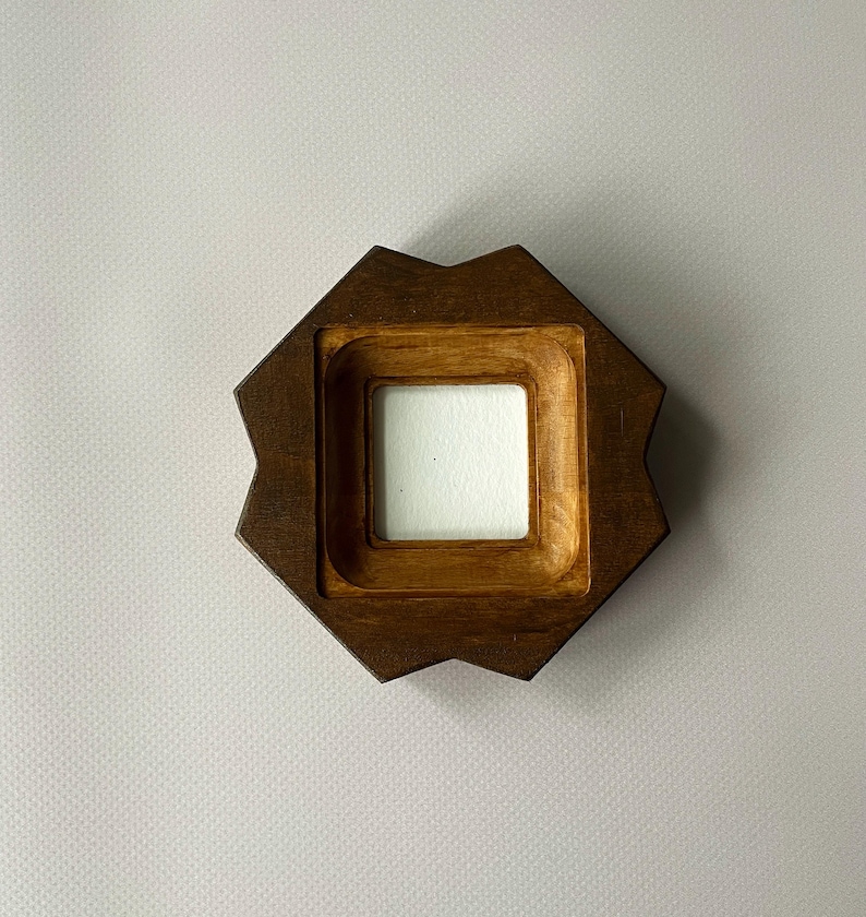 Square Wood Photo Frame , Brown Frame, Natural Wood Frame With an ...