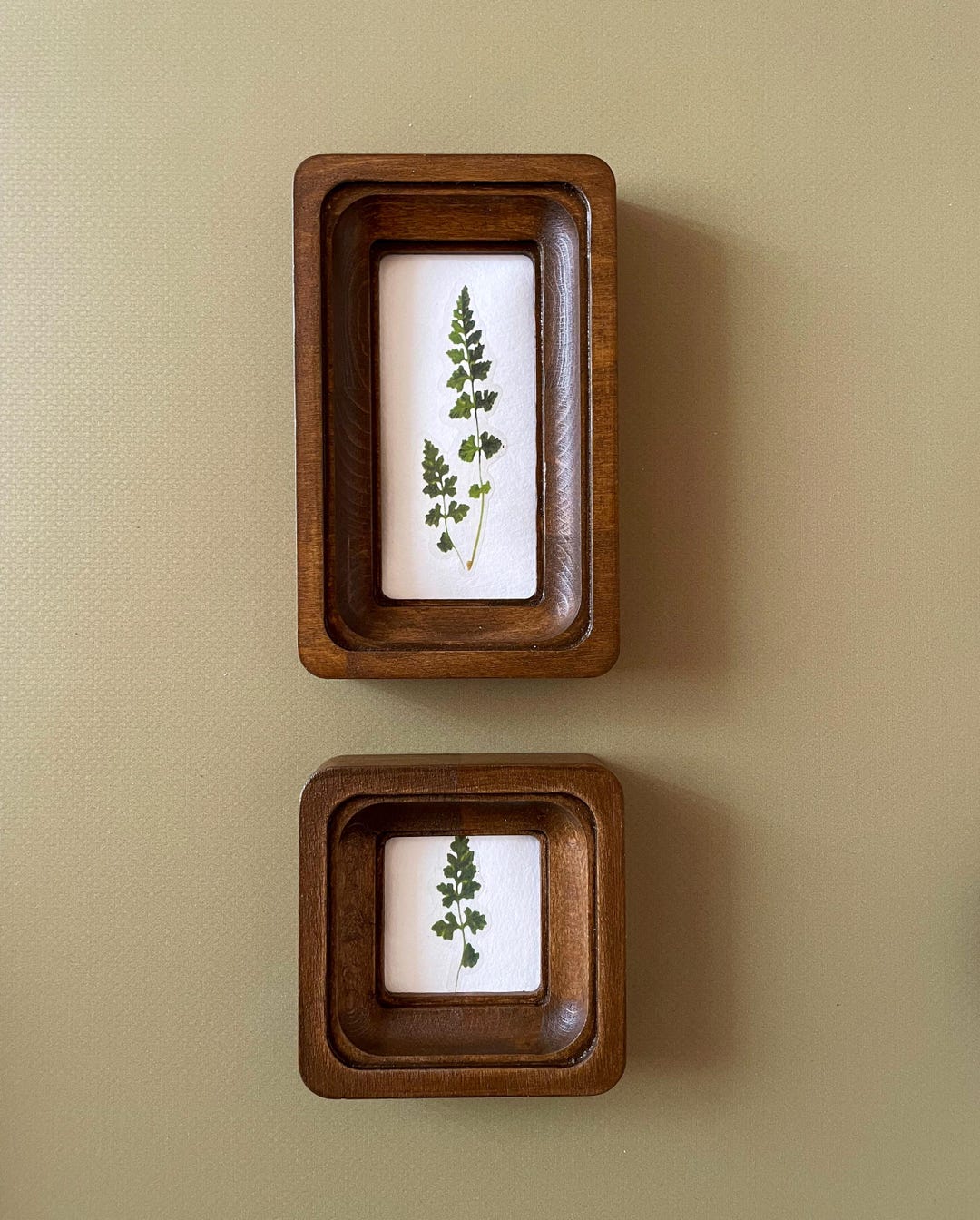 Set of Small Brown Frames 2 х 4 Inches and Small Square Frame 2 х 2 ...