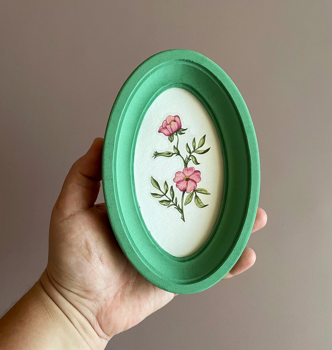 Light Green Oval Frame, Wooden Oval Frame, Oval Photo Frame, Classic ...