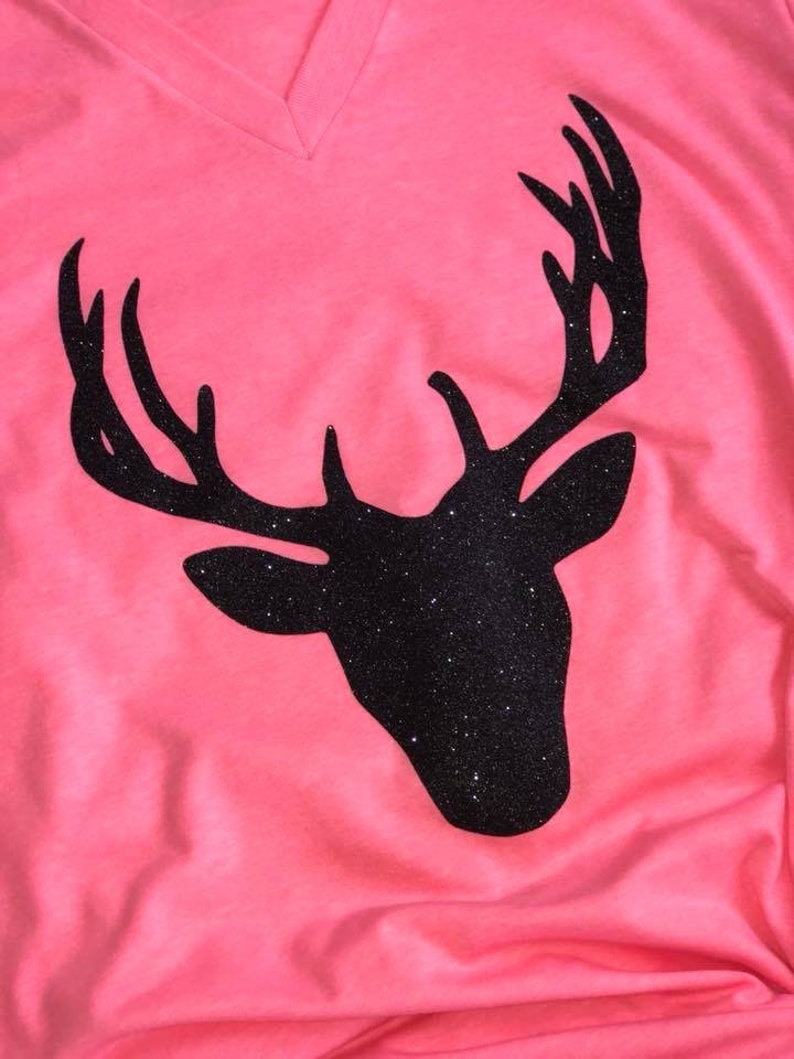 Women's Deer Shirt Glitter Deer Top Girls Hunting Shirt - Etsy