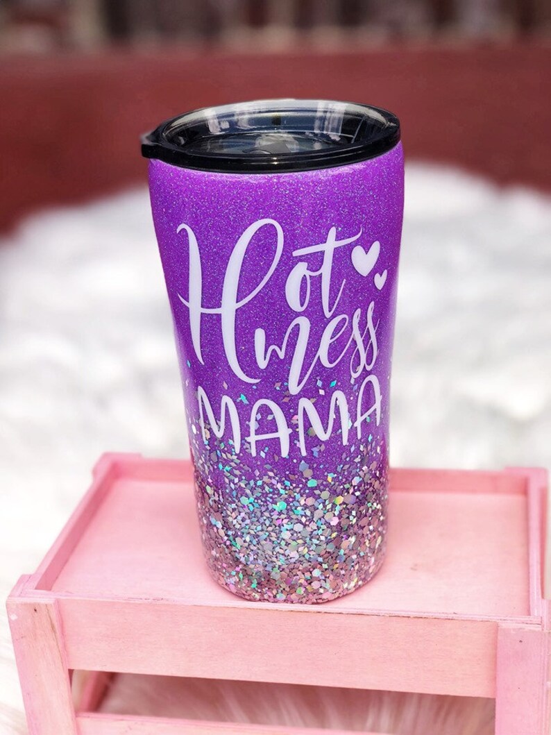 Mama Tumbler Mama Epoxy Tumbler Teal Glitter Cup Glitter Etsy