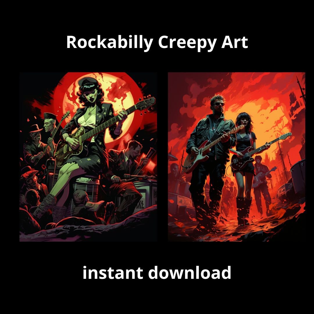 Printable Rockabilly Comics Print Spooky Comics Wall Art - Etsy