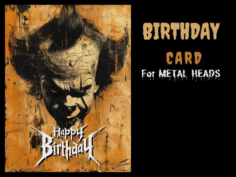 Heavy Metal Happy Birthday Card Death Metal Gift Black Metal Birthday ...
