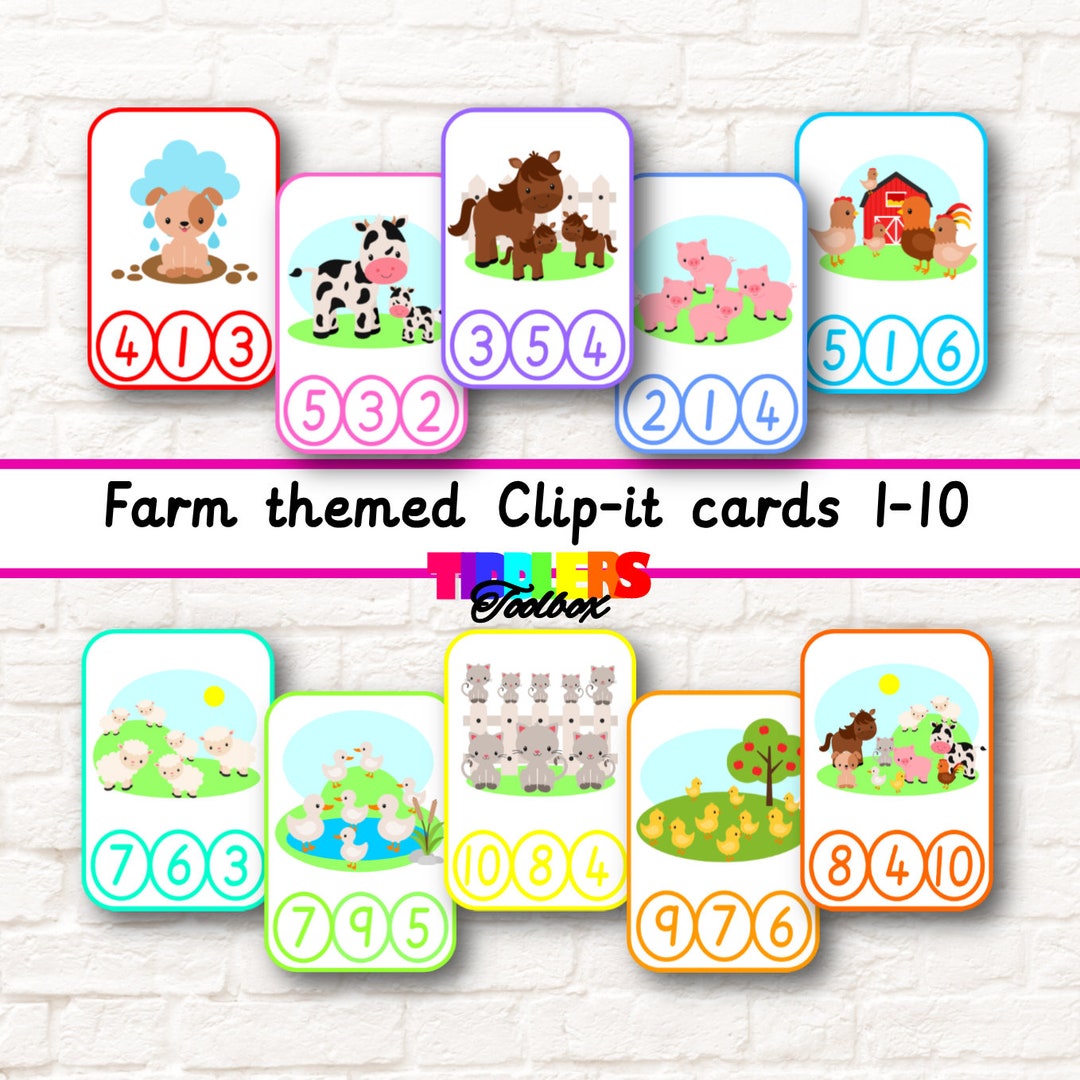 Number Flash Cards, 1-10 Clip-it Cards, Counting Resources, Number Work ...