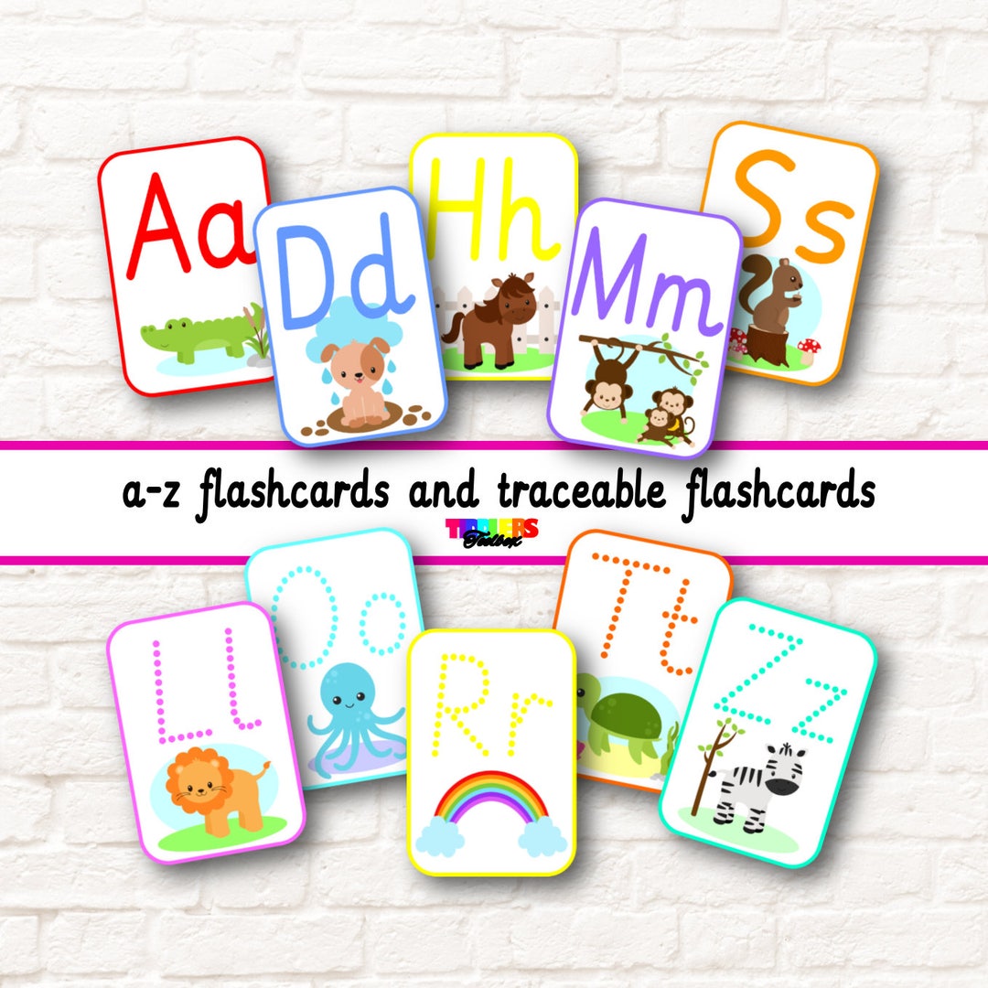 Alphabet Flash Cards, A-z Flash Cards, Traceable Letters, Letter Sounds ...