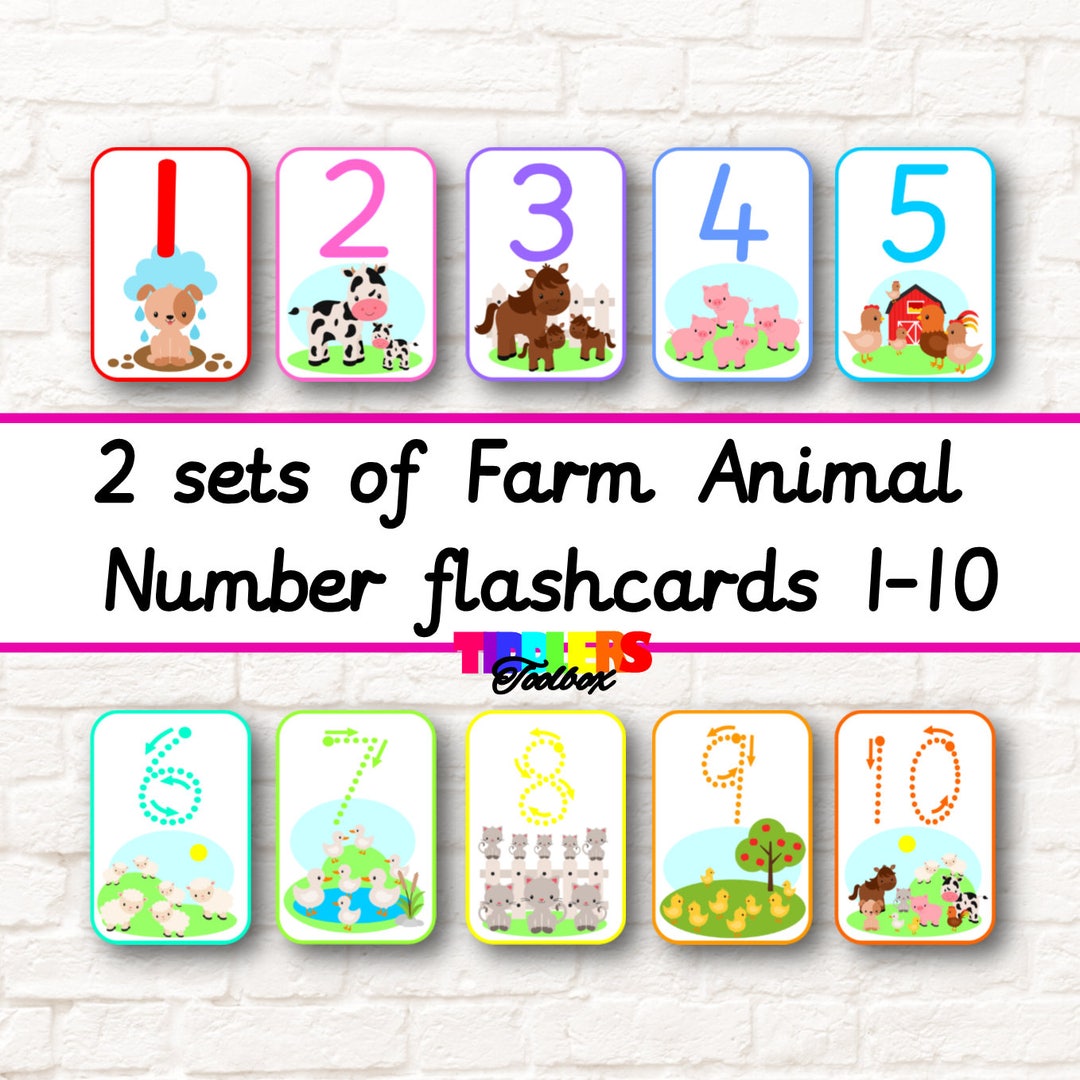 Number Flash Cards, 1-10 Flash Cards, Traceable Numbers, Number Work ...