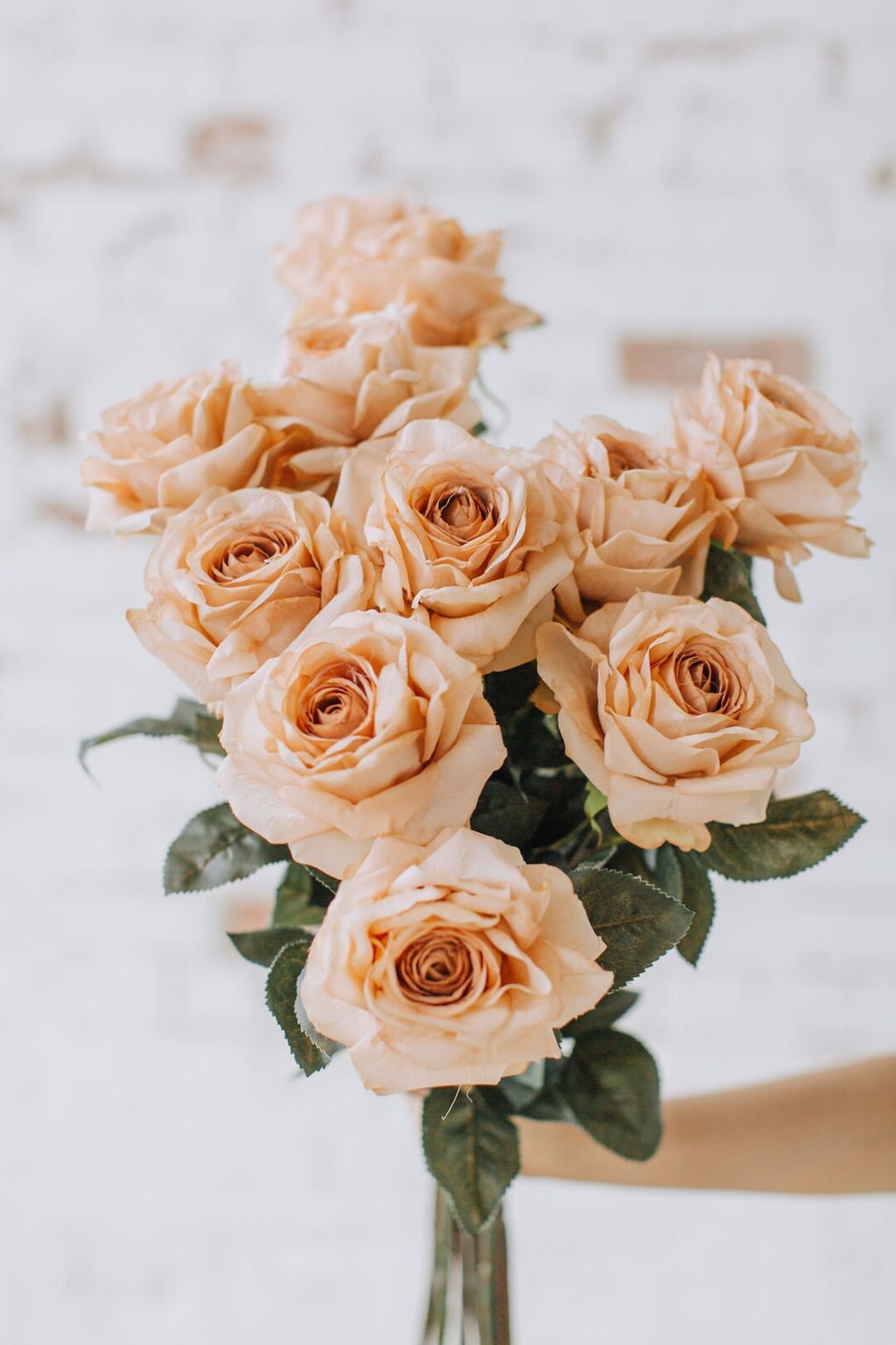 Large Artificial Peach Garden Rose 85cm Tall, Ideal for Wedding and ...