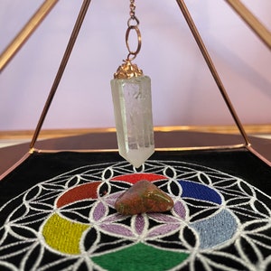 Copper Pyramid Energizer Set W/crystal Point & Velvet Mat Pure Copper ...