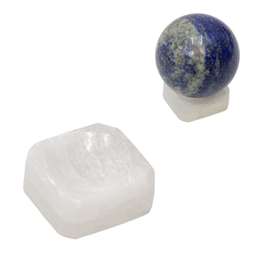Selenite Sphere Stand - Square Holds and Charges Various Size of ...
