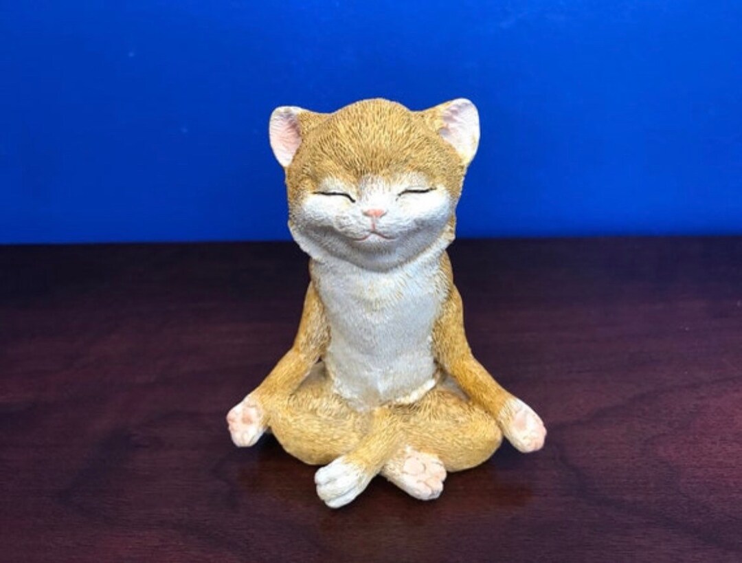 Yoga Cat Art Cat Figurine Sculpture Miniature Cat Cat Statue Figure Cat ...