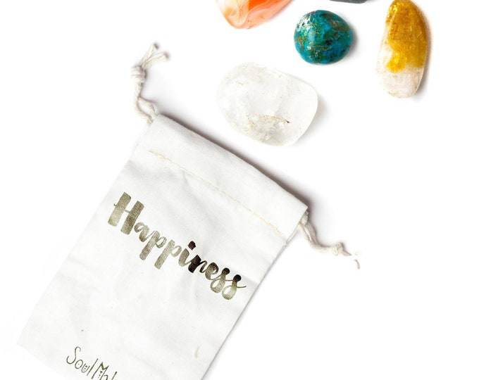 Don’t Worry, Be Happy Happiness Crystal Set Meditation Gift Pick Me up ...
