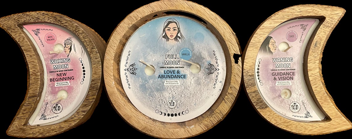 Moon Maidens Candle Collection - Waxing Moon - White Hyacinth - Lead ...