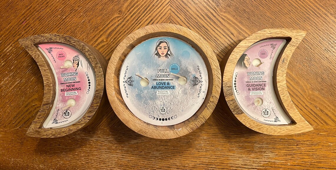 Moon Maidens Candle Collection - Waxing Moon - White Hyacinth - Lead ...