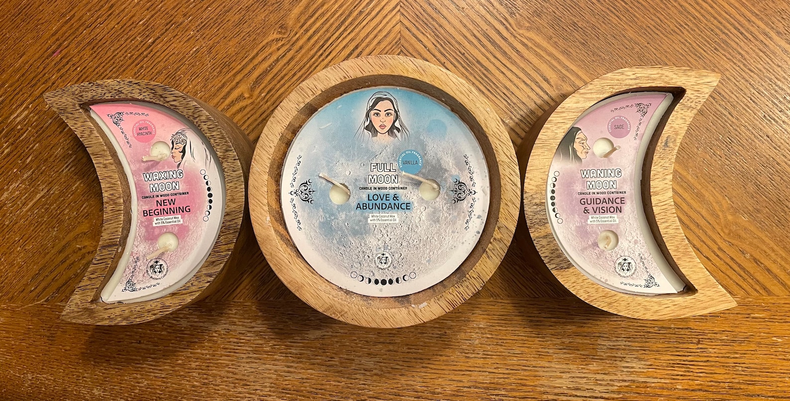 Moon Maidens Candle Collection - Waxing Moon - White Hyacinth - Lead ...
