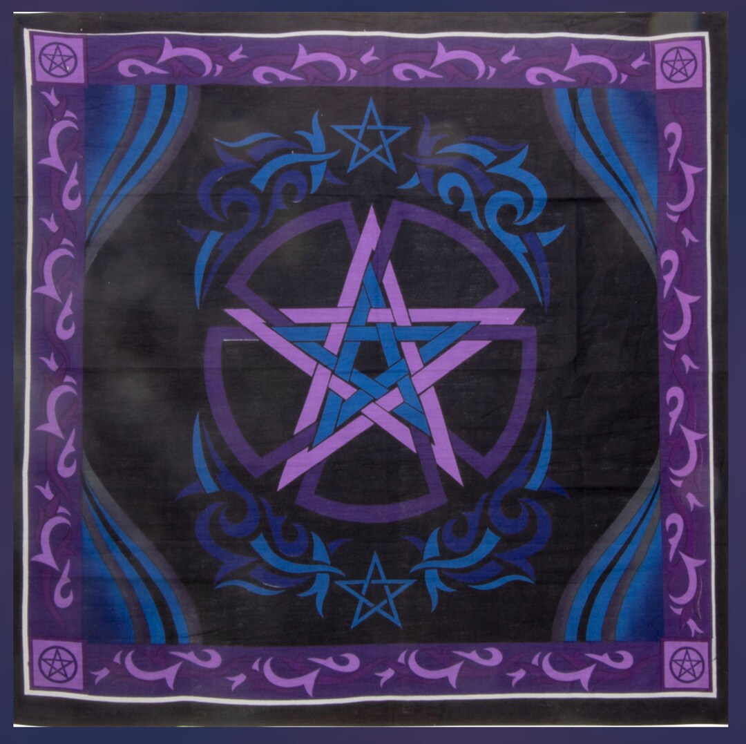 36” Pentacle Altar Cloth Blue Purple Wiccan - Etsy