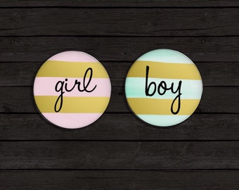 Gender reveal button | Etsy