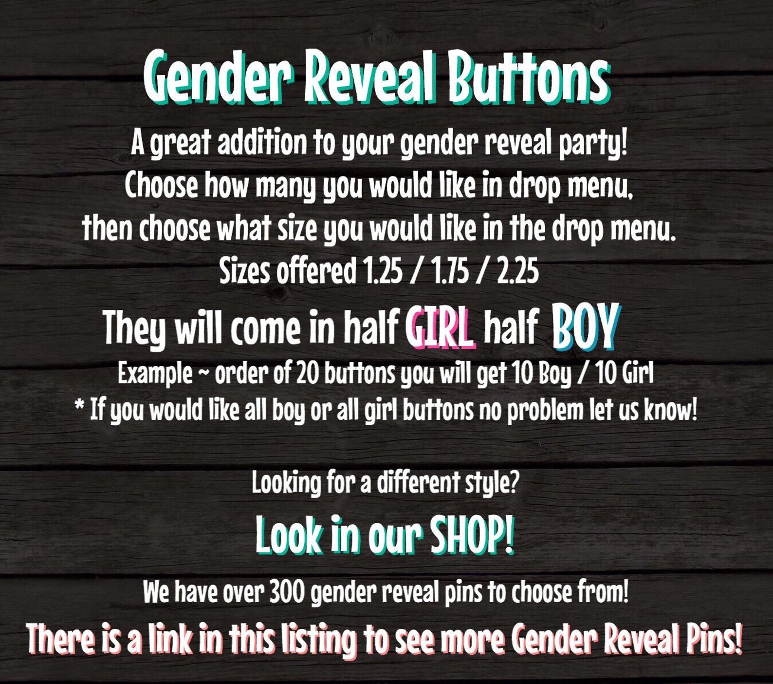 Gender Reveal pins Boy or Girl buttons he or she pins gender | Etsy