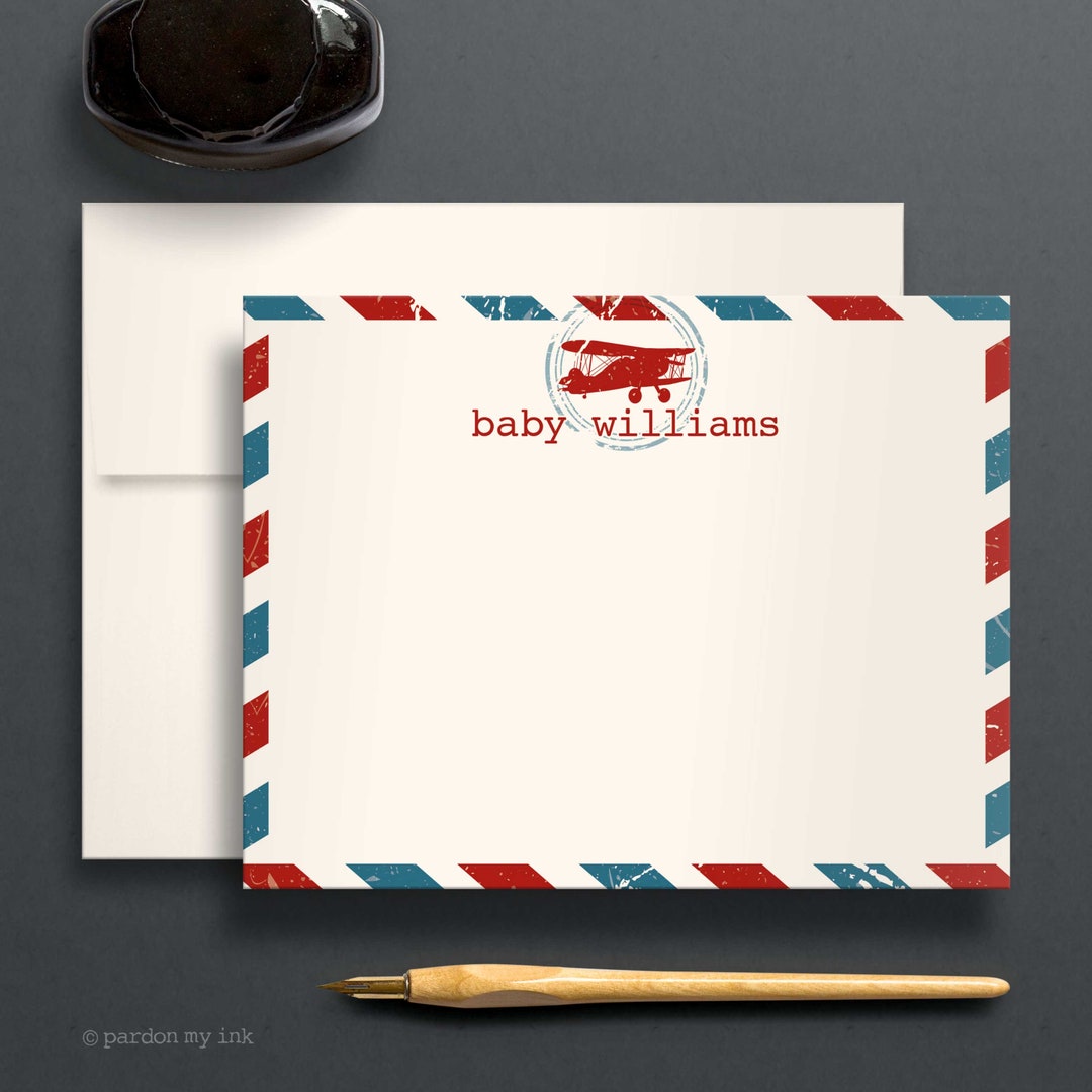 Aviation Flat Notecards: Airplane Stationery Sets | AIRMAIL - Etsy