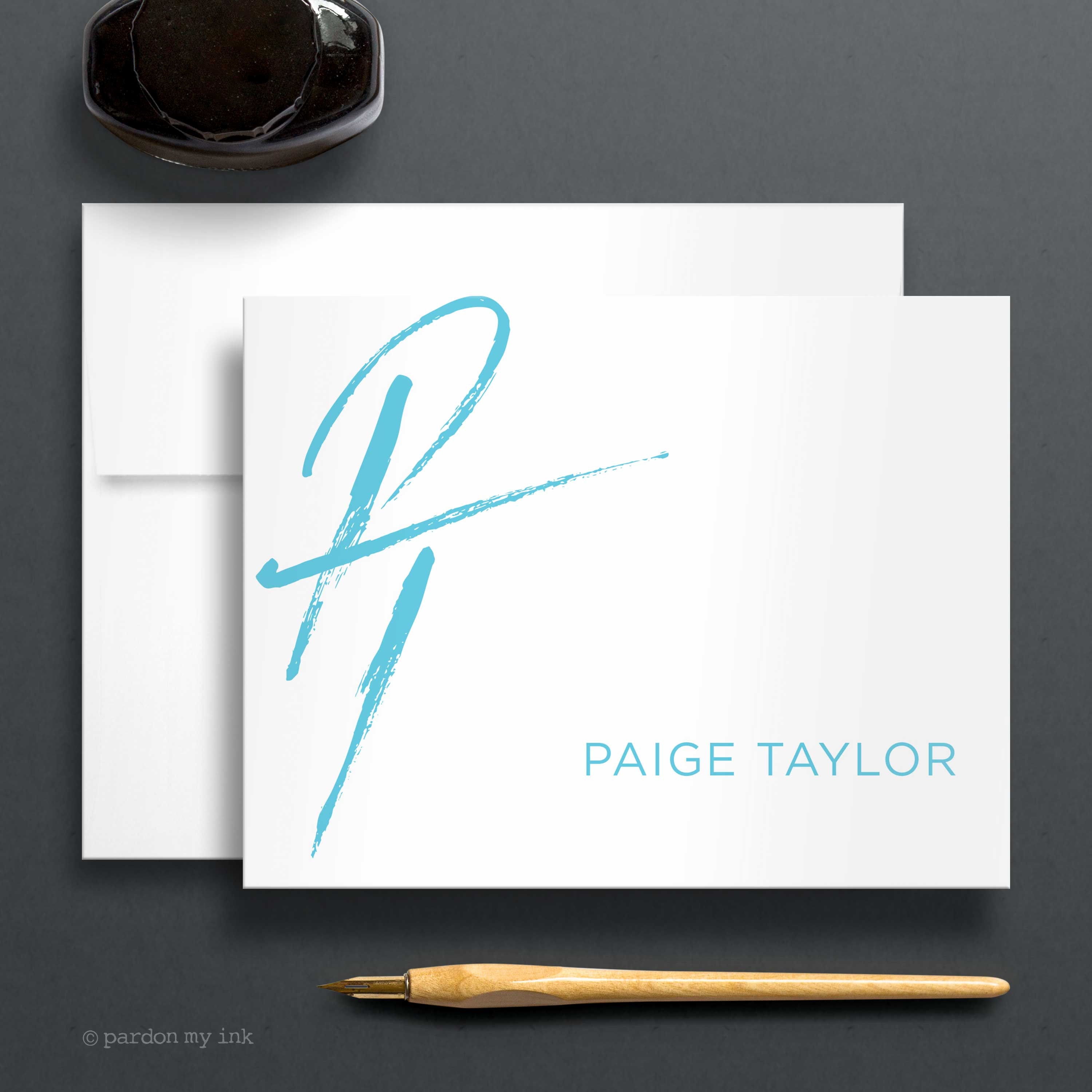 Modern Monogrammed Stationary, Personalized Folded Notecards and ...
