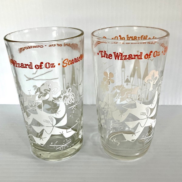 Vintage Wizard of Oz Drinking Glasses - Etsy