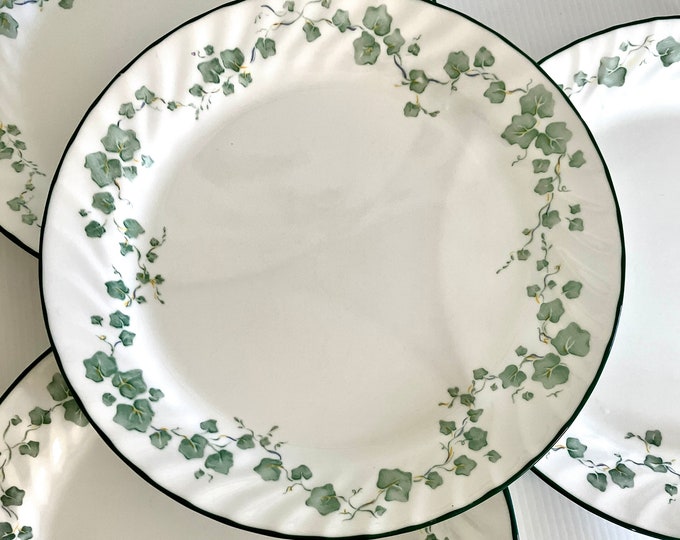 Vintage (set of 4) CORELLE "callaway" Swirl Ivy - 10in. Dinner Plates ...