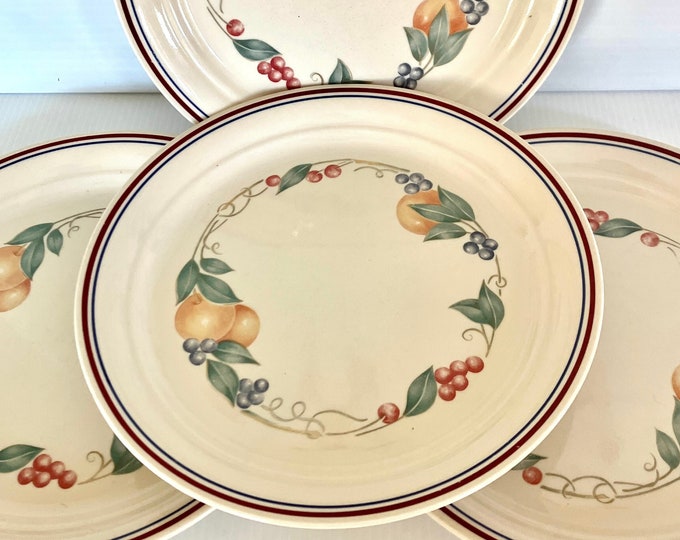 Vintage set X 6 CORELLE Corning abundance Pattern 8.5in. Luncheon/salad ...