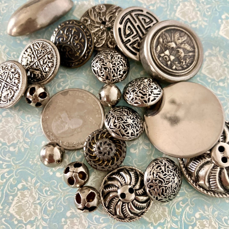 Silver Tone Buttons - Etsy
