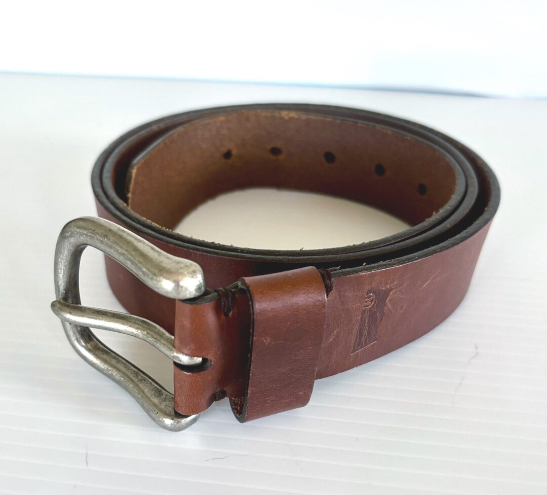 Vintage Men's "levi's" Brown Genuine Leather Belt - Size 42in. - Etsy